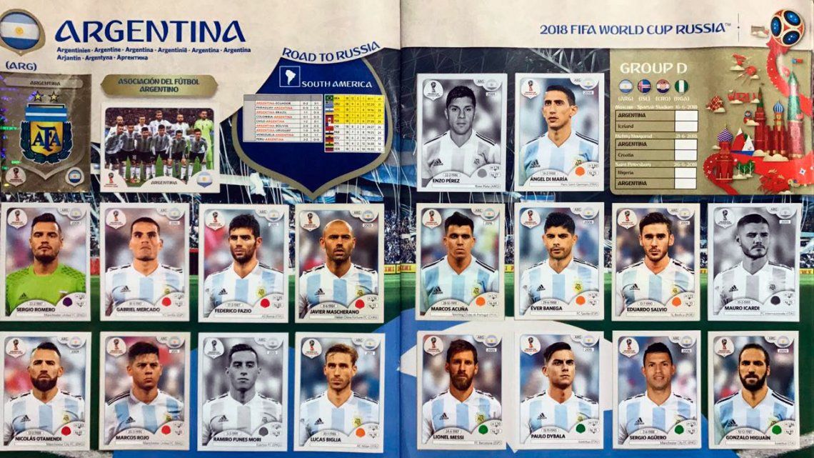 Álbum Panini: corregimos el plantel de Argentina con los 23 convocados