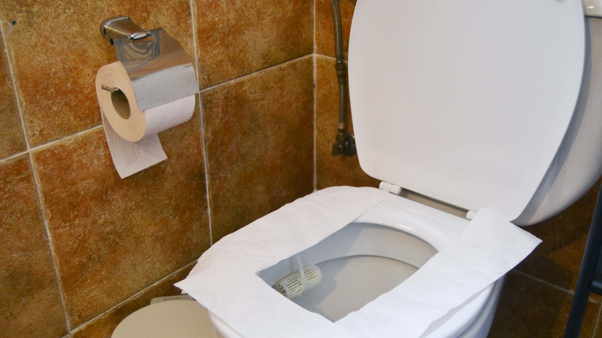 Cubrir el inodoro con papel higiénico es antihigiénico