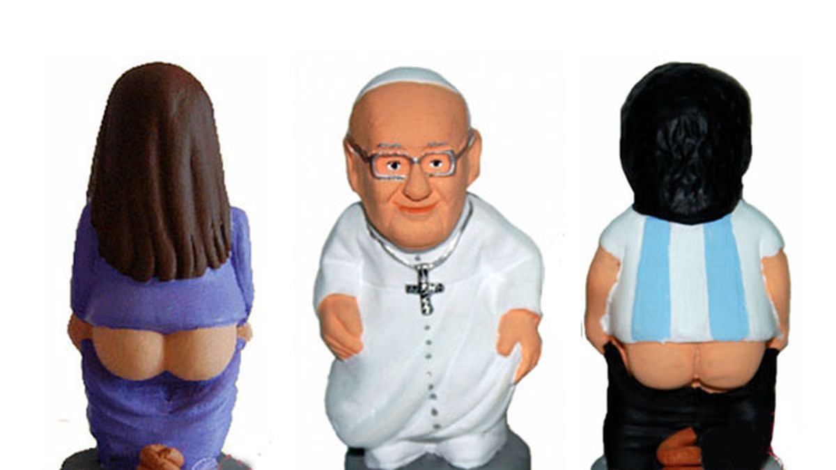 Furor por los Caganers de Cristina, Francisco y Maradona