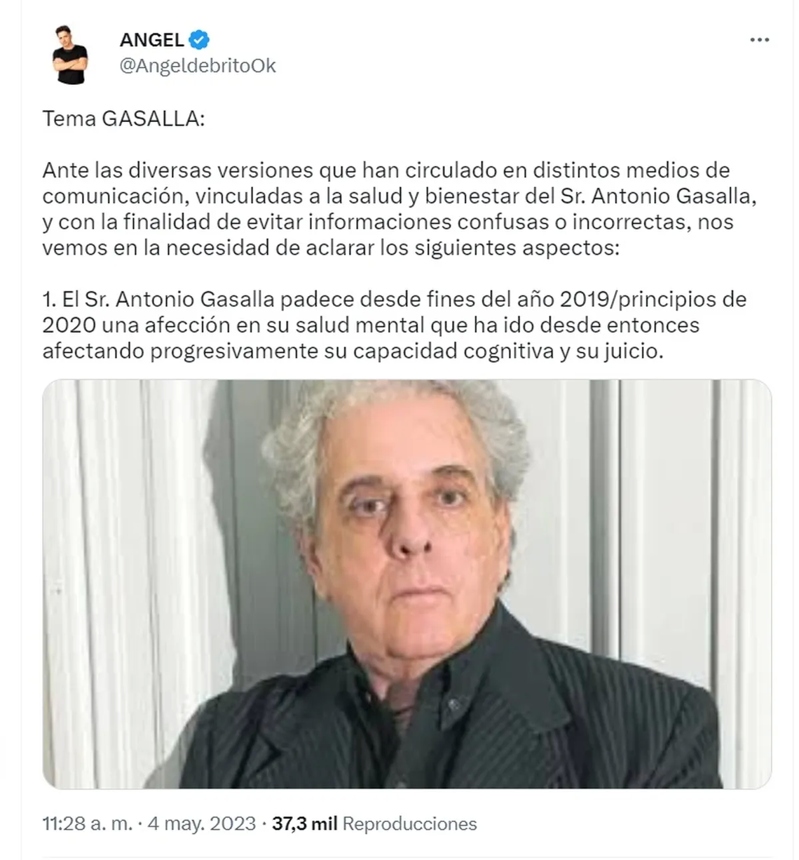 La familia de Antonio Gasalla emitió un comunicado sobre la salud del actor
