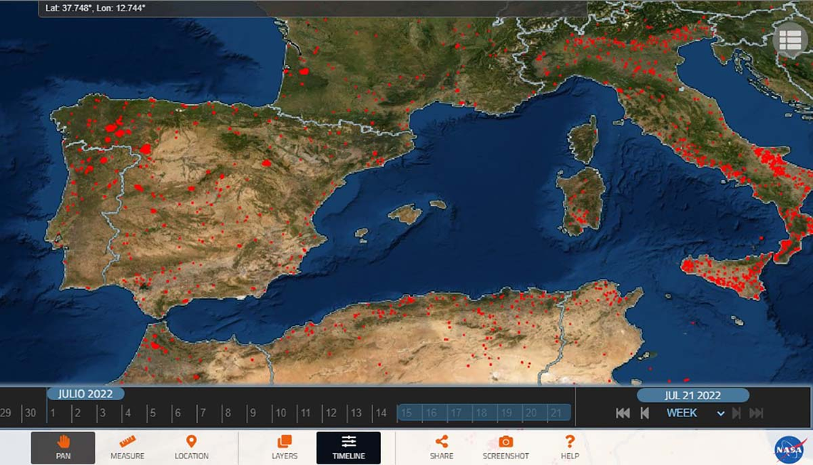 En este mapa de la NASA podés ver todos los incendios del mundo a la vez y es impactante