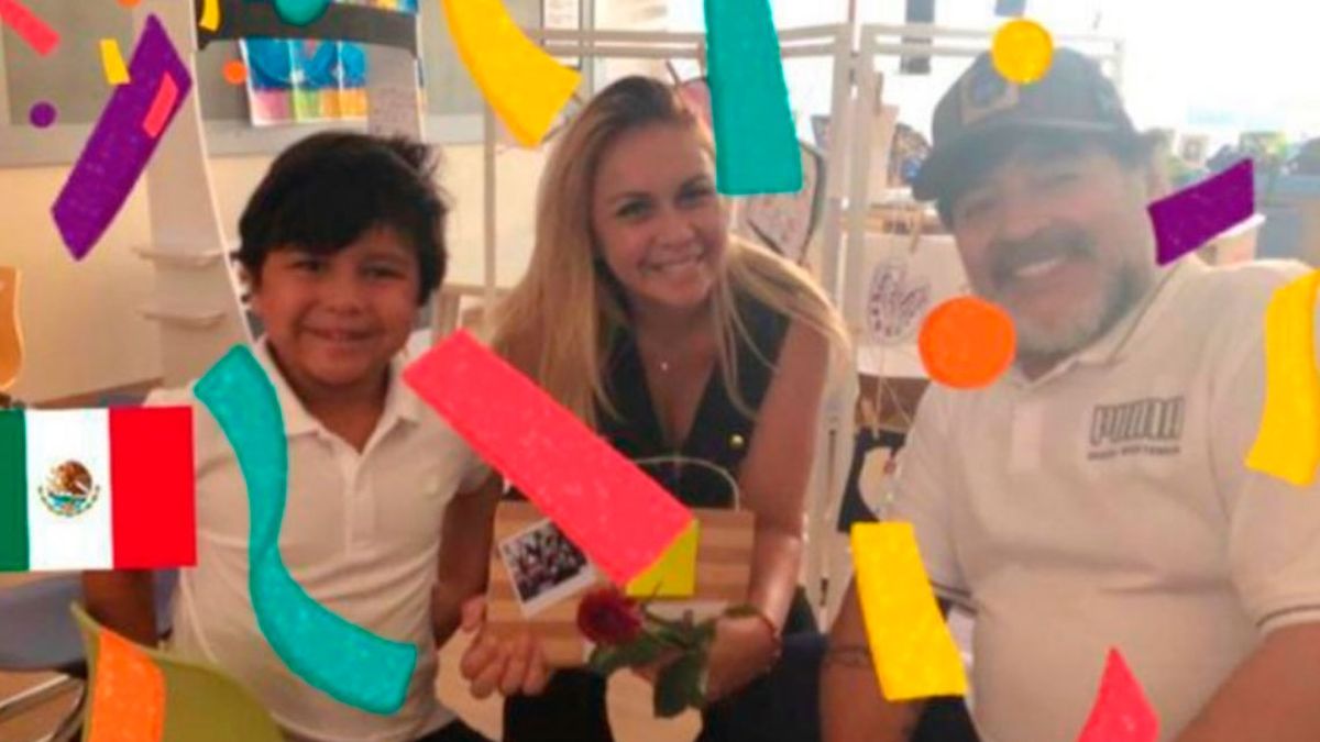 Diego Maradona, feliz con Verónica Ojeda y Dieguito Fernando