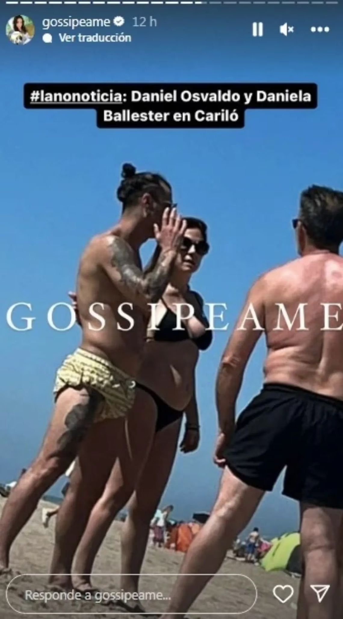 Daniel Osvaldo y Daniela Ballester super enamorados en las playas de Cariló