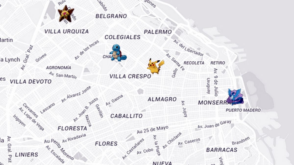 Pokémon Go: el mapa secreto que muestra dónde hay pokémons en Argentina