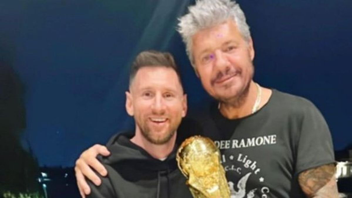 Tinelli recibió a Messi en la previa del festejo de la Selección