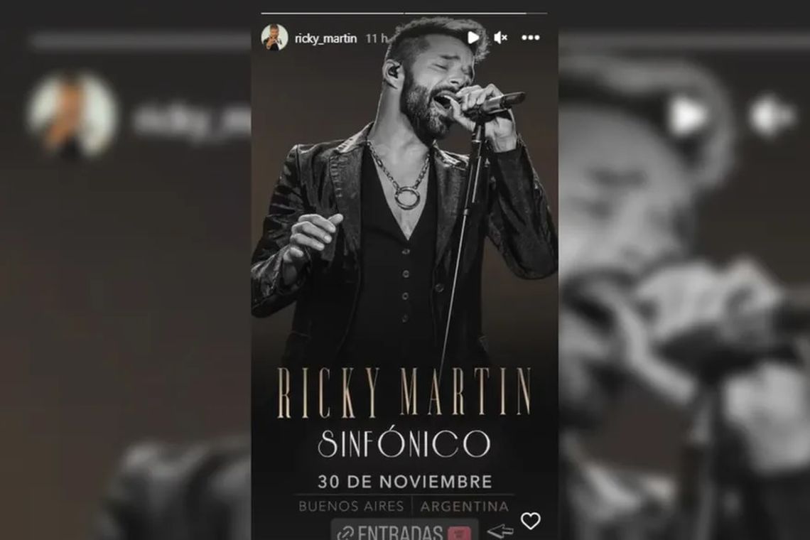 Ricky Martin anunció su show Sinfónico en Argentina