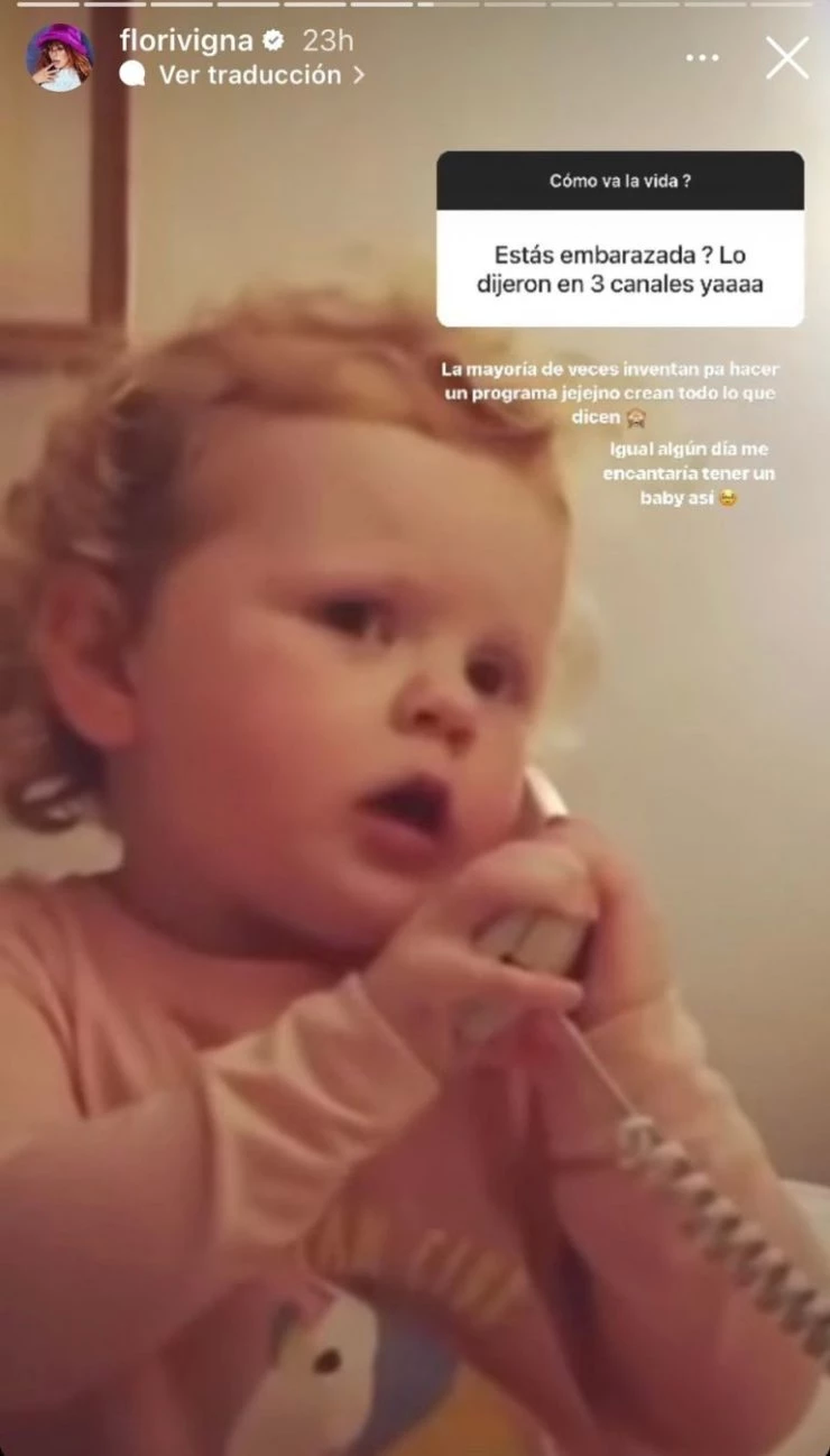Flor Vigna habló sobre las versiones de su embarazo