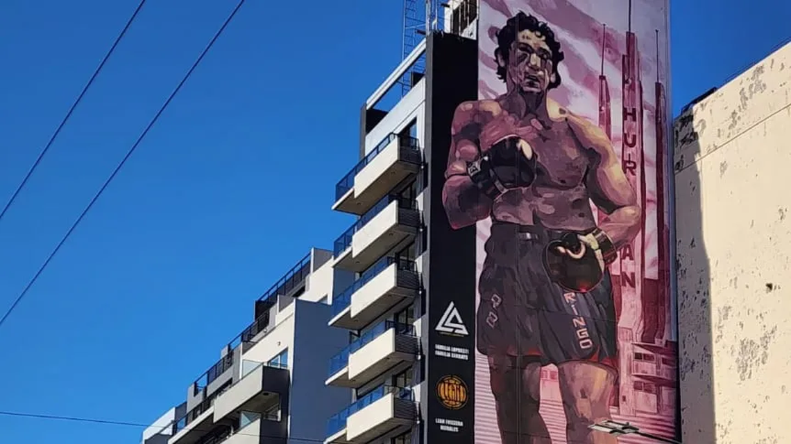 Se inauguró un impactante mural de Ringo Bonavena en Parque Patricios