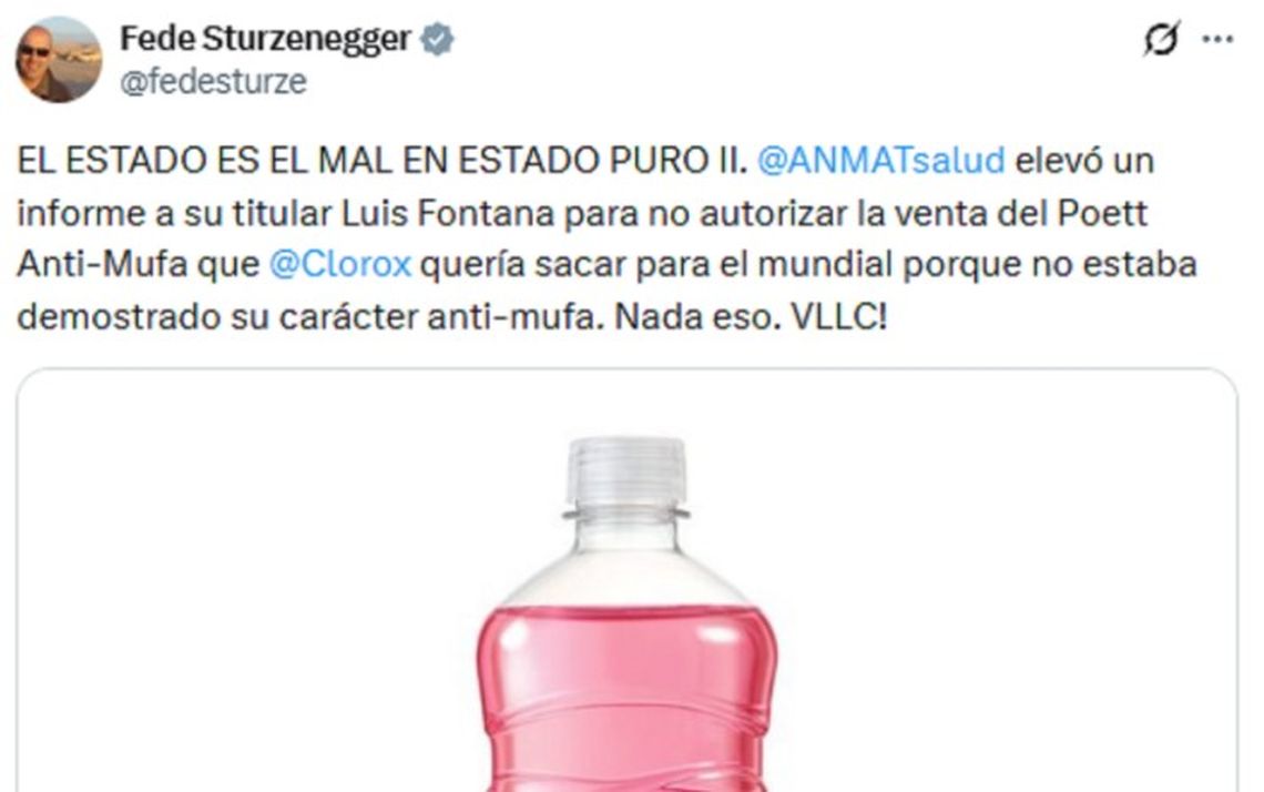 Federico Sturzenegger volvió a cargar contra la ANMAT