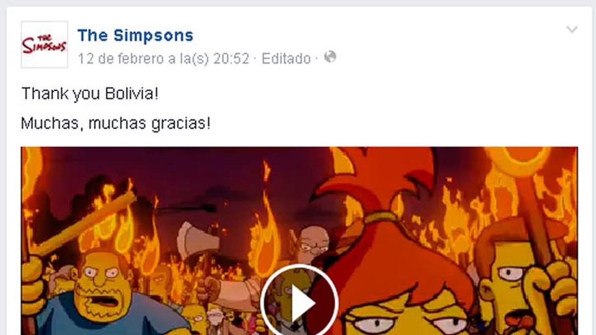 Los Simpson, agradecidos a Bolivia