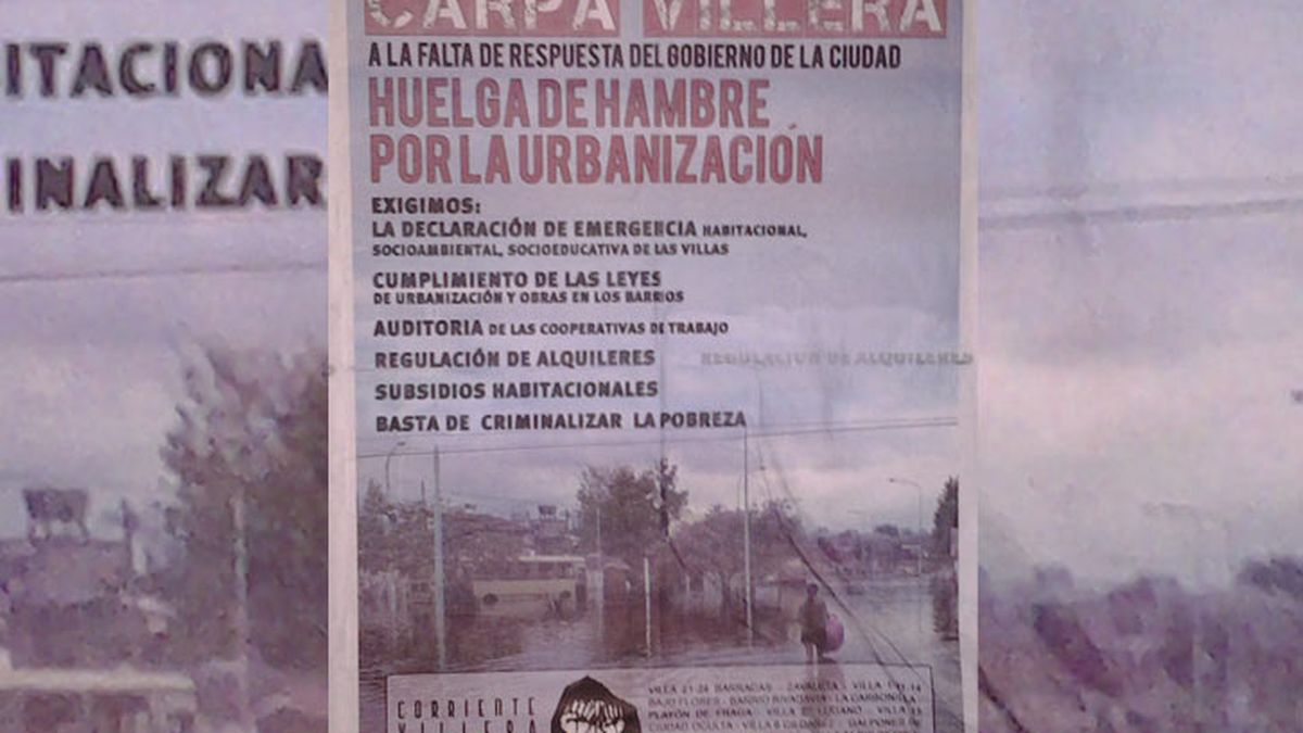 Acampe de movimiento villero en el Obelisco