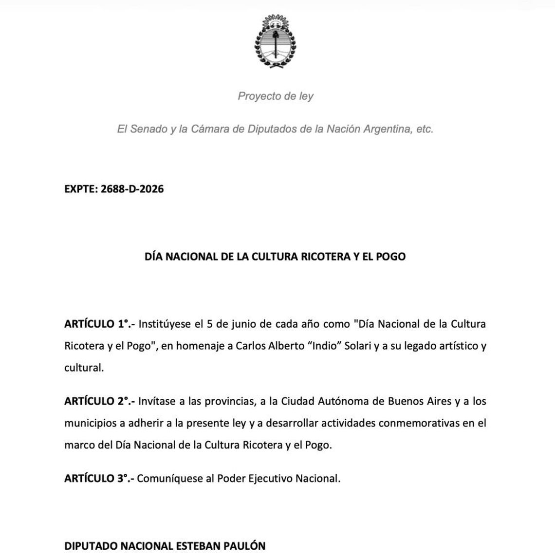 Presentan un proyecto para crear el Día Nacional de del Pogo